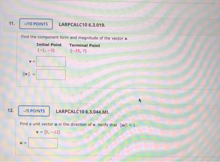 Solved -/10 POINTS LARPCALC10 6.3.019. Find the component | Chegg.com