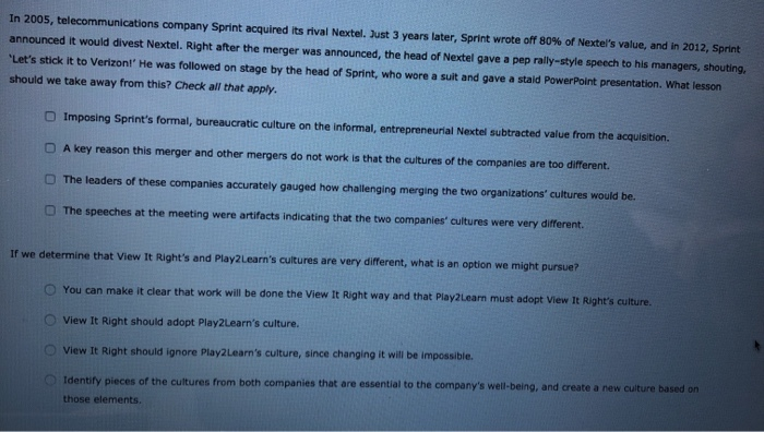 2. Culture and performance (Connect, Perform) Use | Chegg.com