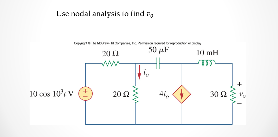 Solved Use nodal analysis to find v0 | Chegg.com