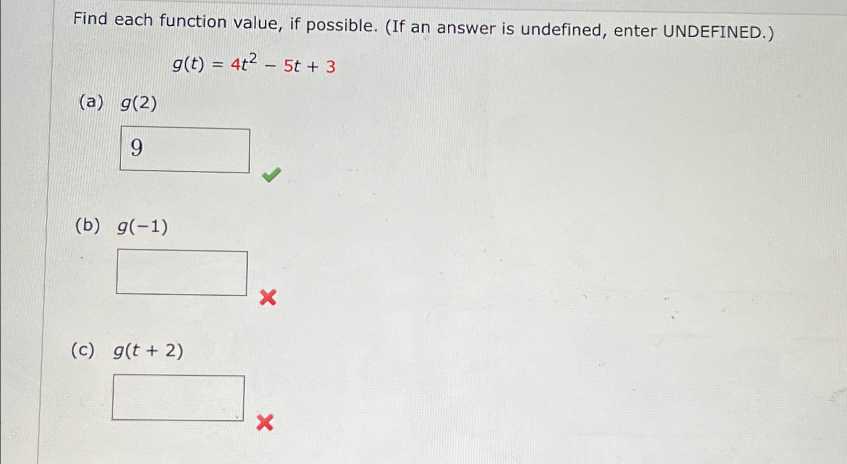 Solved Find each function value, if possible. (If an answer | Chegg.com