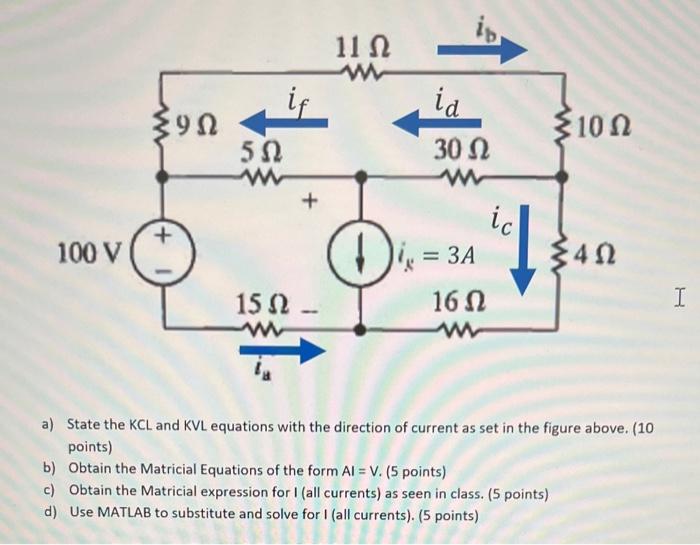 a) State the KCL and KVL equations with the direction | Chegg.com