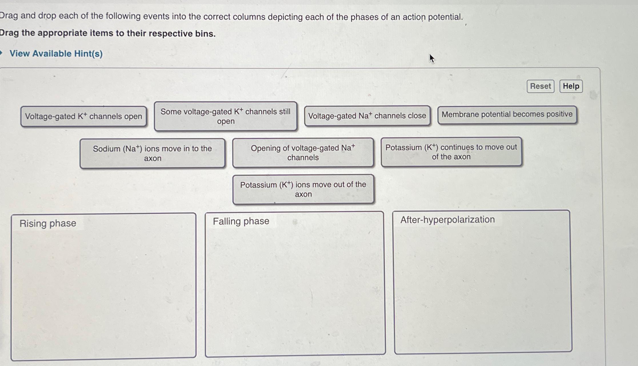 Solved Drag And Drop Each Of The Following Events Into The