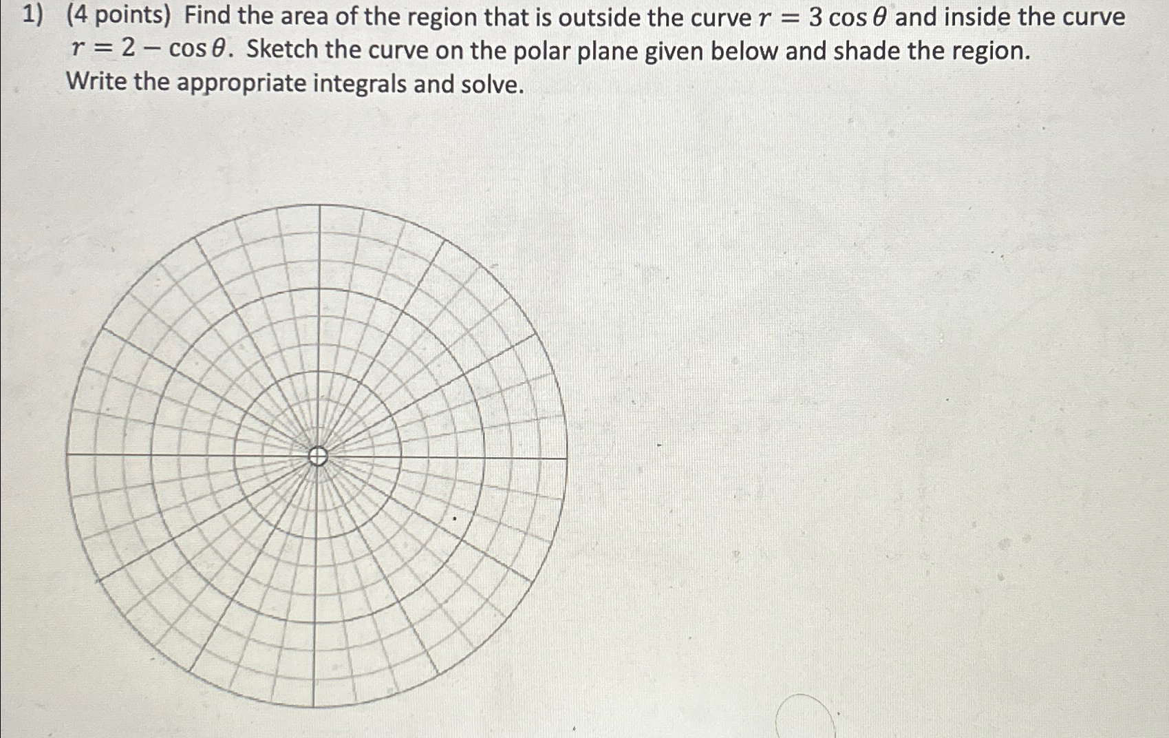 Solved ( 4 ﻿points) ﻿Find the area of the region that is | Chegg.com