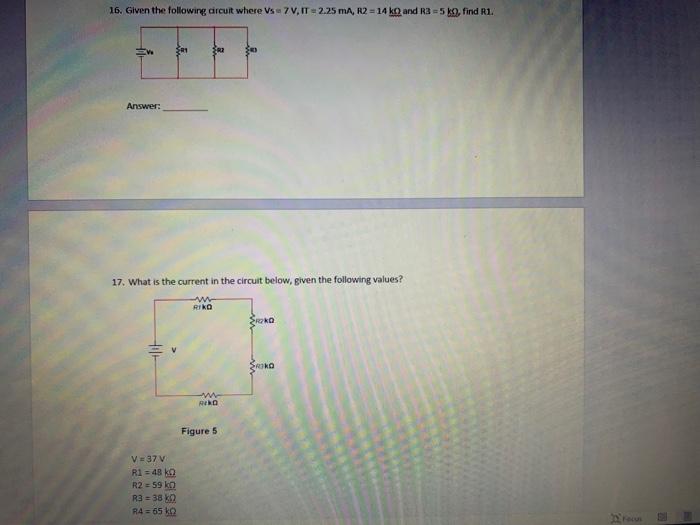 Solved 16. Given the following circuit where Vs 7V.IT -2.25 | Chegg.com