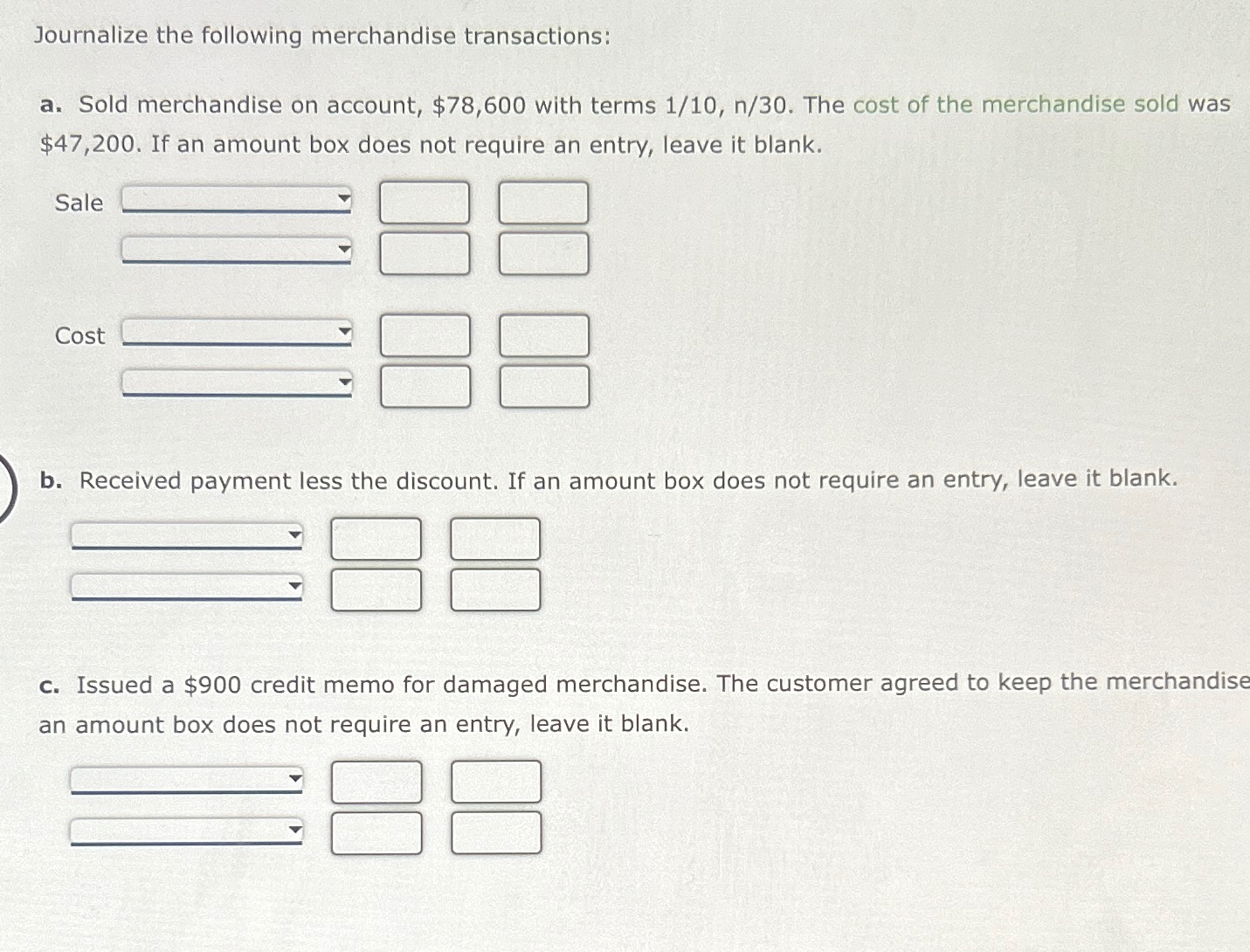 Solved Journalize the following merchandise transactions:a. | Chegg.com