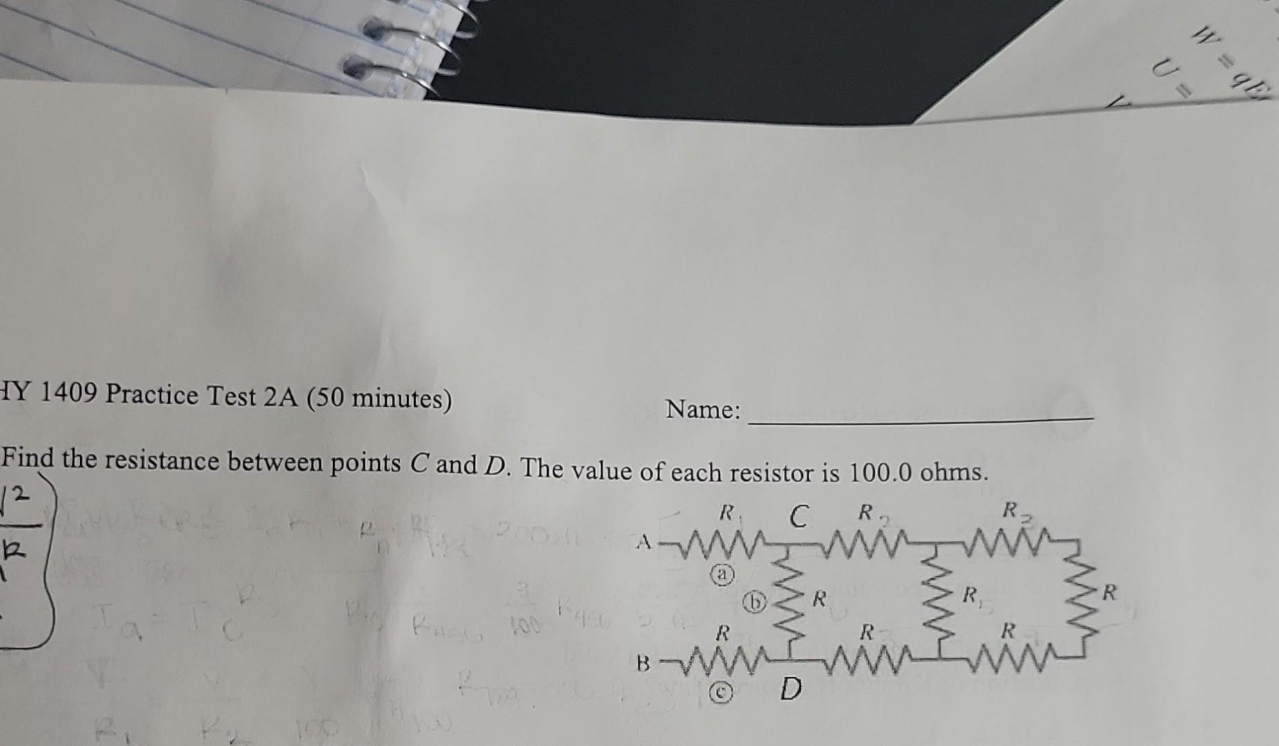 Solved PHY 1409 1. Find the resistance between points C and | Chegg.com
