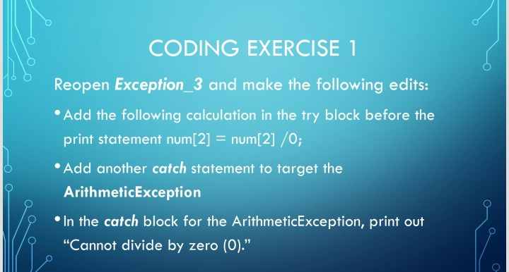Solved CODING EXAMPLES OF EXCEPTIONS/ERRORS • Type out the | Chegg.com