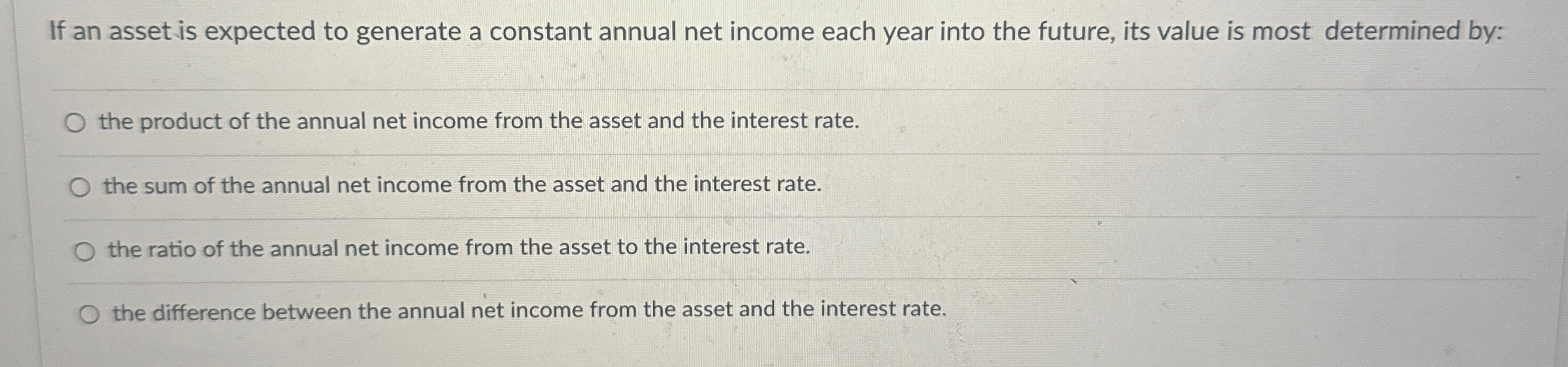 Solved If an asset is expected to generate a constant annual | Chegg.com