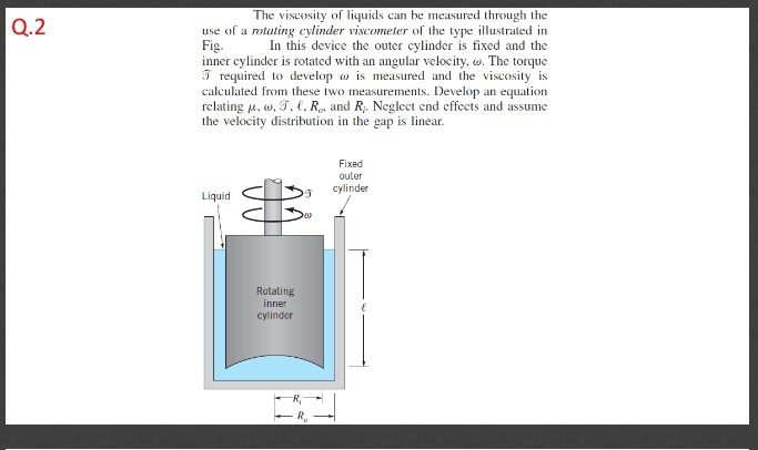 Solved The viscosity of liquids can be measured through the | Chegg.com