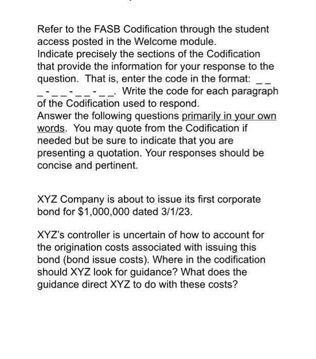 Solved Refer to the FASB Codification through the student | Chegg.com