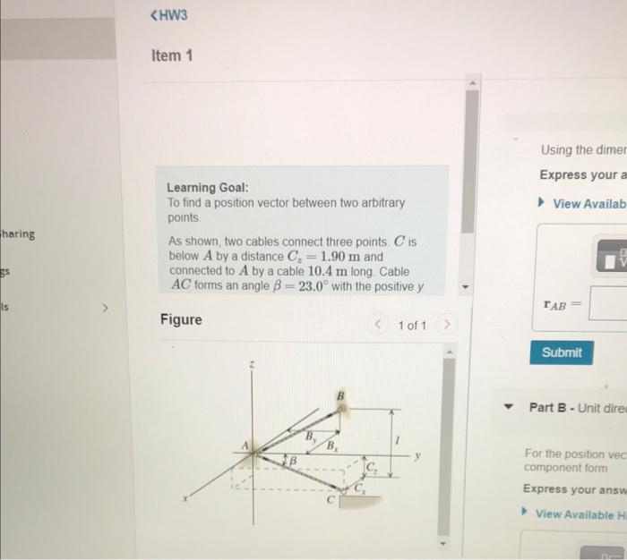 Learning Goal: To find a position vector between two | Chegg.com