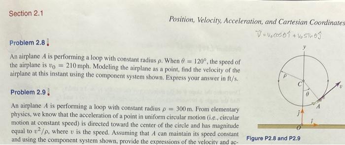 Solved Section 2.1 Position, Velocity, Acceleration, and | Chegg.com