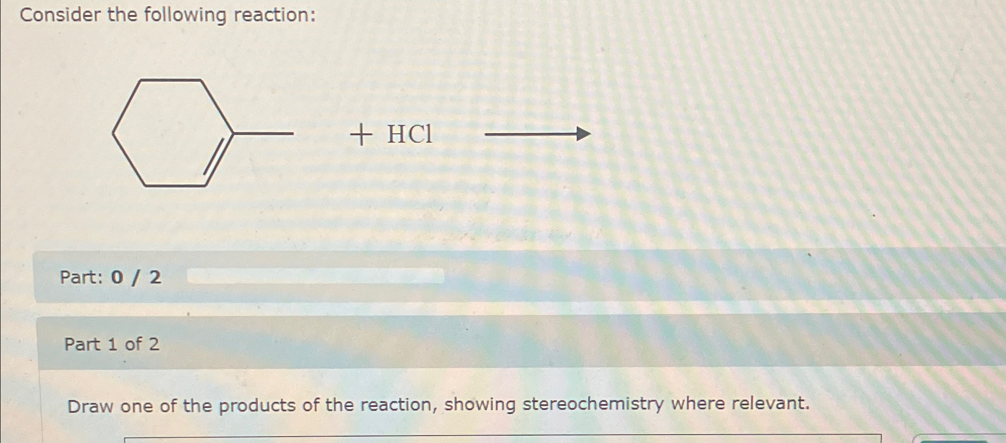 Solved Consider the following reaction: Part: 0 / 2Part 1 | Chegg.com