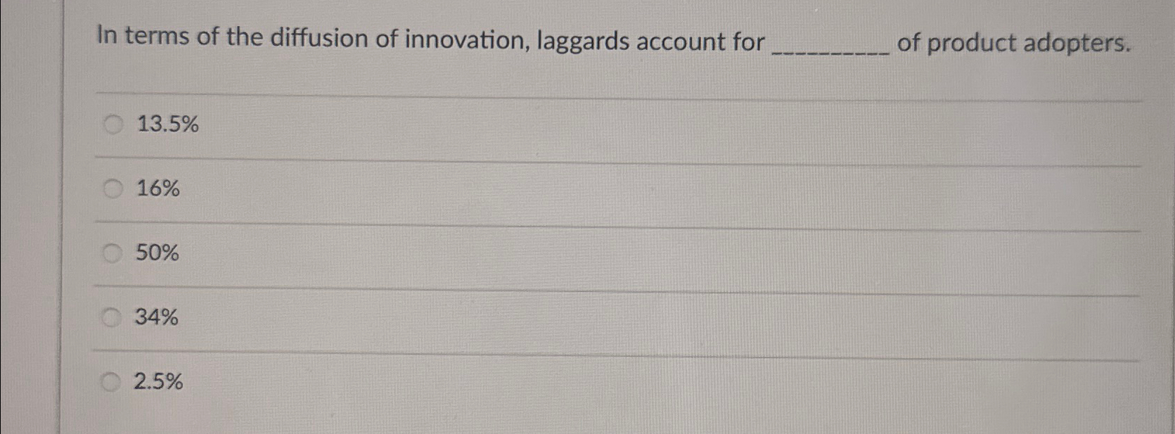 Solved In terms of the diffusion of innovation, laggards | Chegg.com