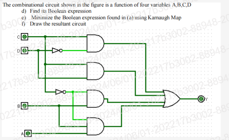 Solved The combinational circuit shown in the figure is a | Chegg.com