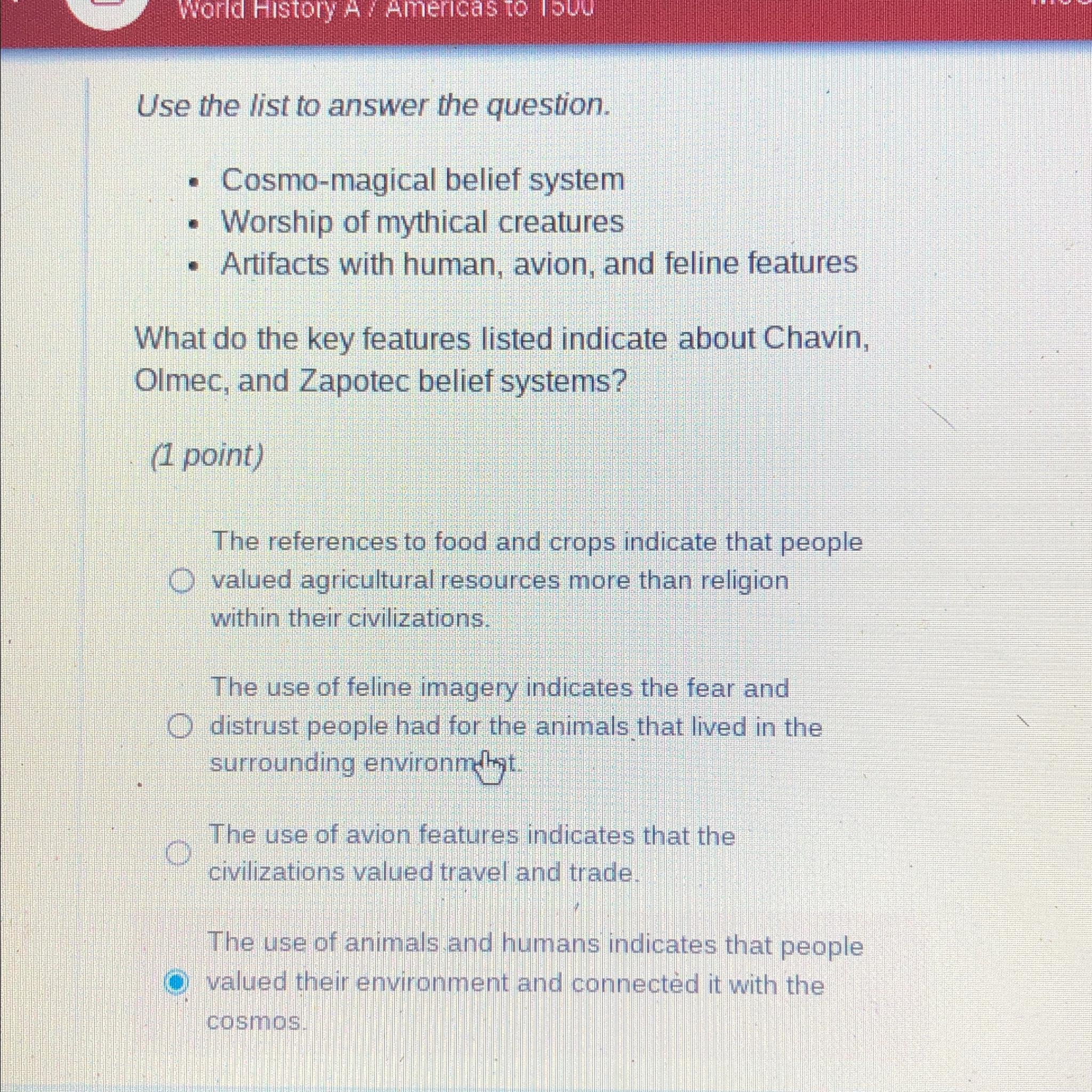 Use the list to answer the question.Cosmo-magical | Chegg.com