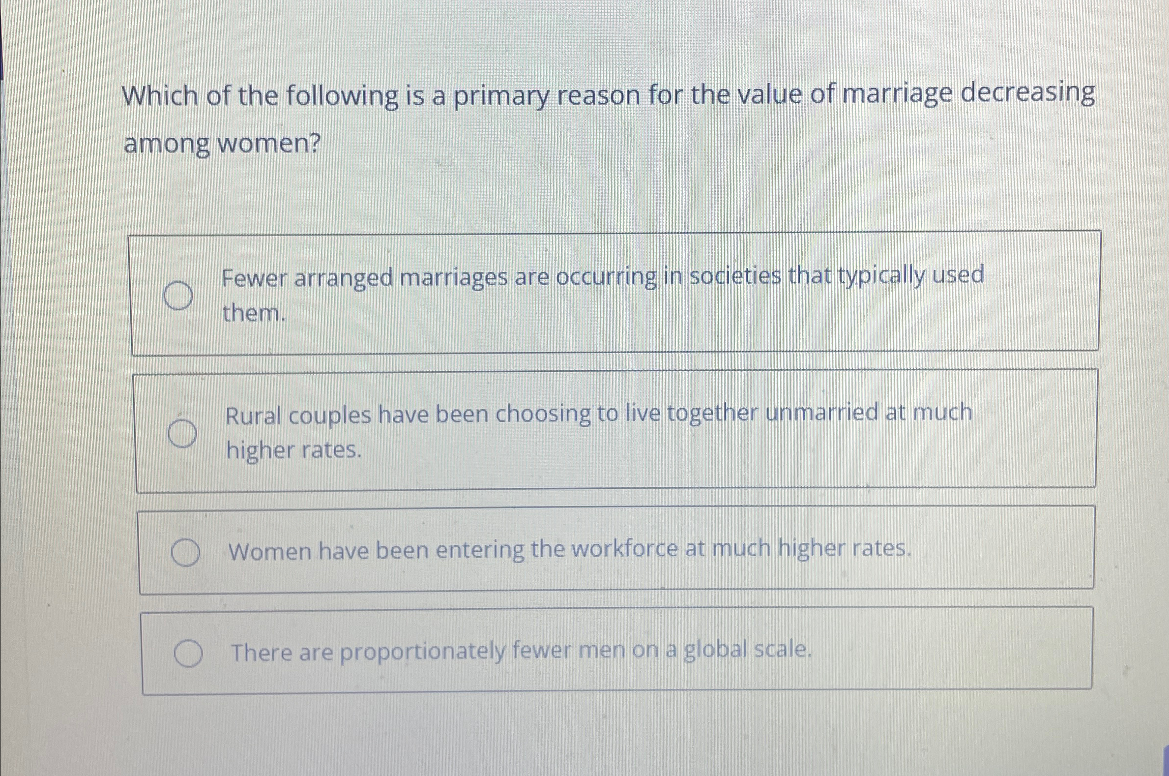 Solved Which of the following is a primary reason for the | Chegg.com