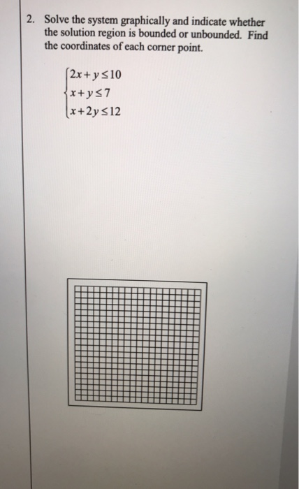 Solved 2. Solve the system graphically and indicate whether | Chegg.com