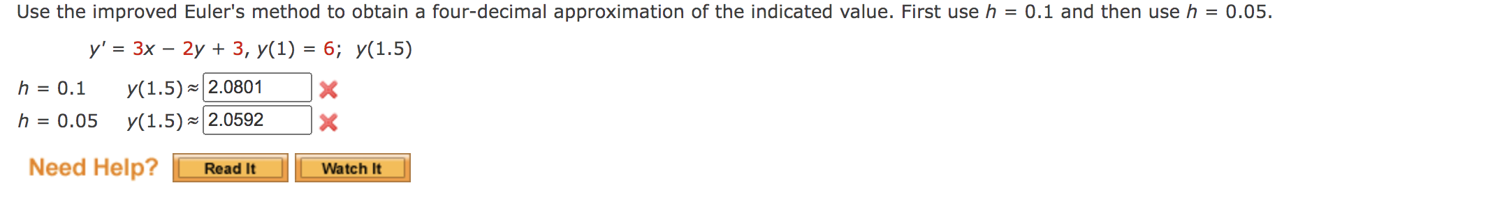 Solved Use the improved Euler's method to obtain a | Chegg.com