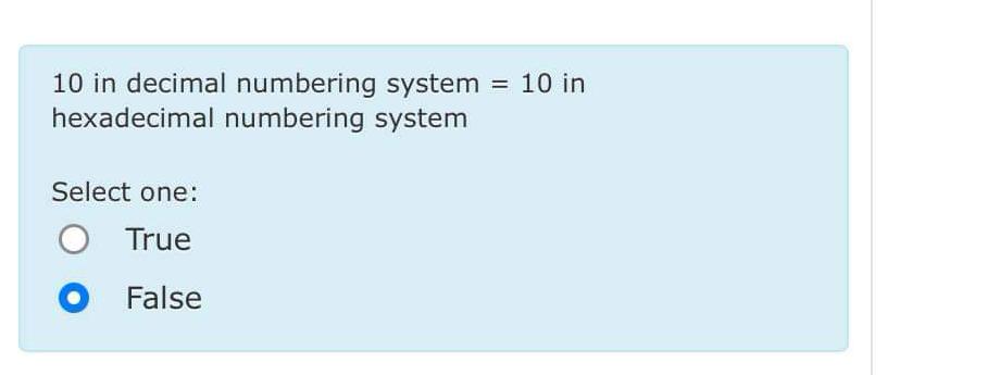 Solved 10 ﻿in decimal numbering system =10 ﻿in hexadecimal | Chegg.com