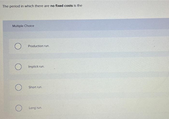 Solved Which of the following costs do not change when | Chegg.com