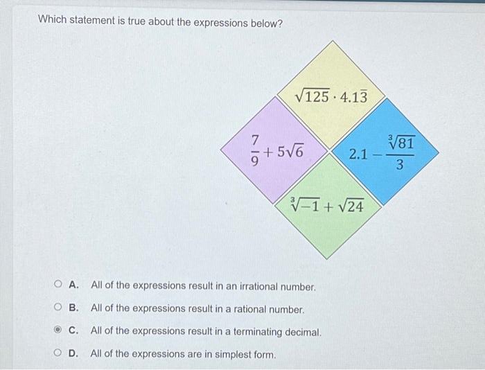 Solved Which statement is true about the expressions below? | Chegg.com