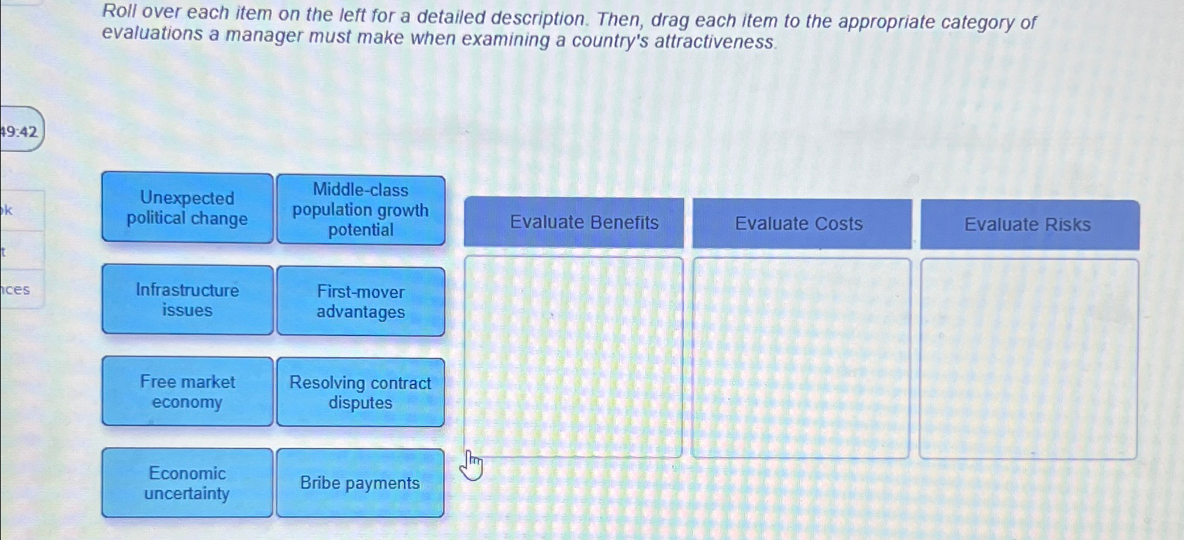 Solved Roll over each item on the left for a detailed | Chegg.com