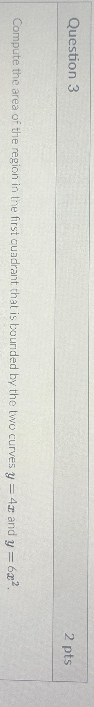 Solved Question 32 ﻿ptsCompute the area of the region in the | Chegg.com