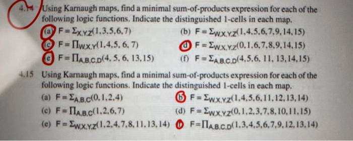 Solved Using Karnaugh maps, find a minimal sum-of-products | Chegg.com