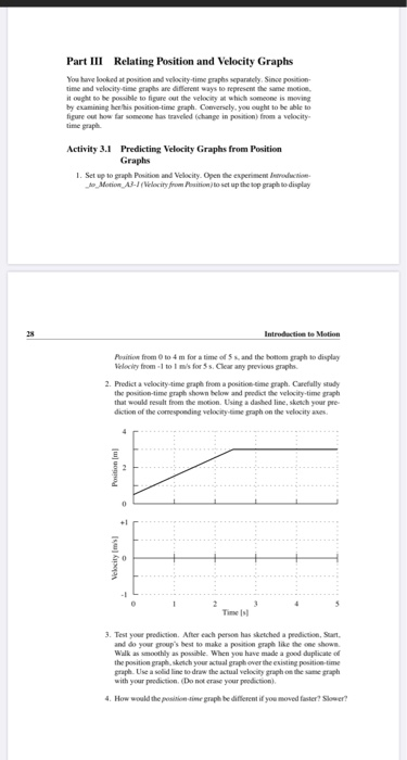 Solved Part III Relating Position and Velocity Graphs You | Chegg.com