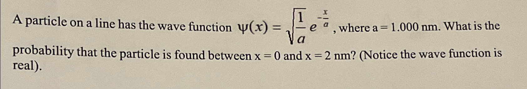 Solved A particle on a line has the wave function | Chegg.com