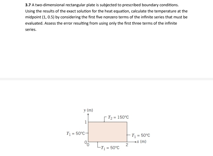 Solved 3.7 ﻿A two-dimensional rectangular plate is subjected | Chegg.com