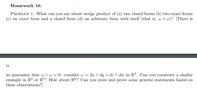 Solved Homework 10.PRoblem 1. ﻿What can you say about wedge | Chegg.com