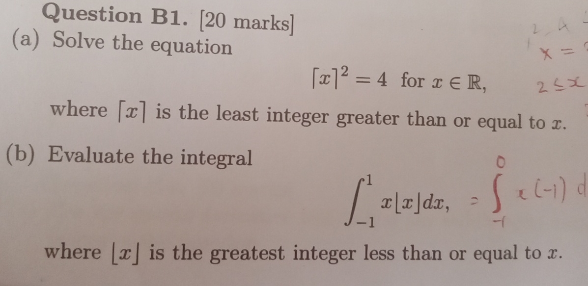 Solved Question B1. [20 ﻿marks](a) ﻿Solve the | Chegg.com