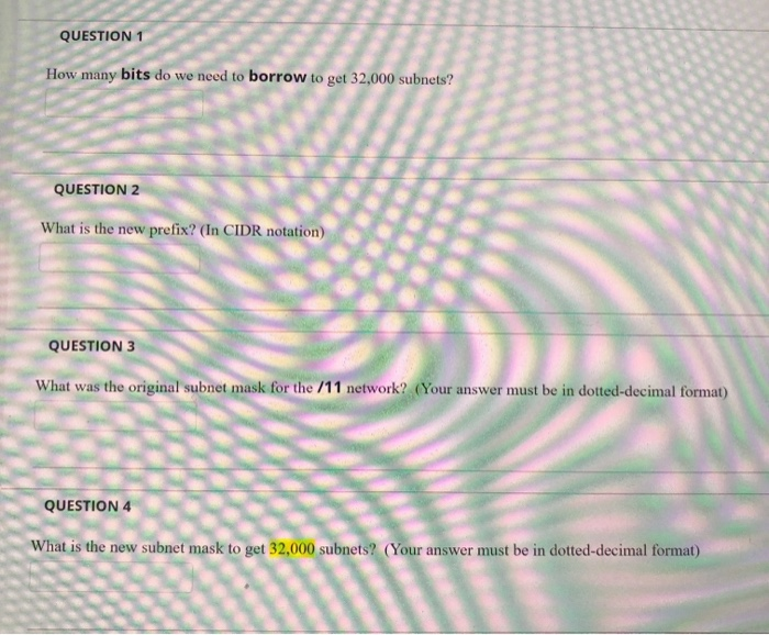 Solved on Subnetting Ons Using the classless IP address, | Chegg.com