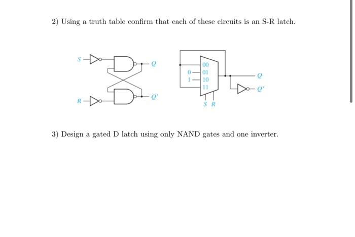 Solved 2) Using a truth table confirm that each of these | Chegg.com