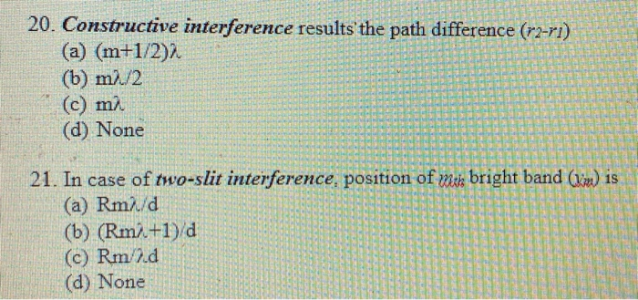 Solved READ SEE 20. Constructive interference results the | Chegg.com