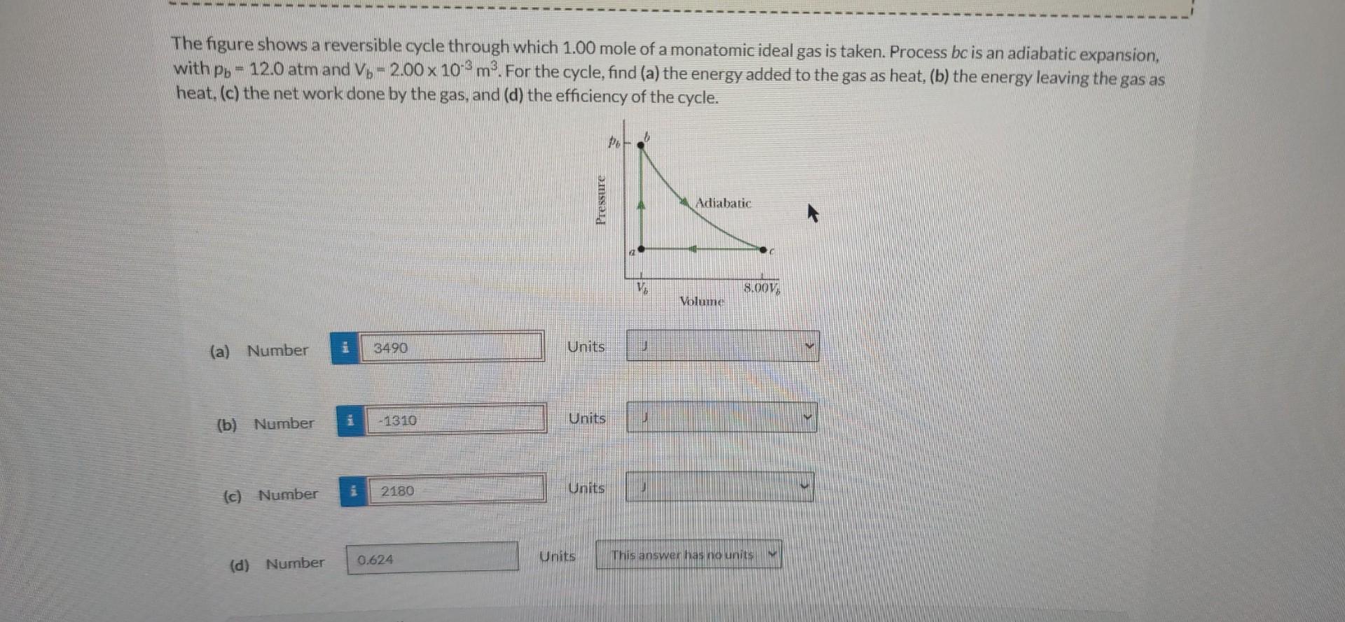 Solved The figure shows a reversible cycle through which | Chegg.com
