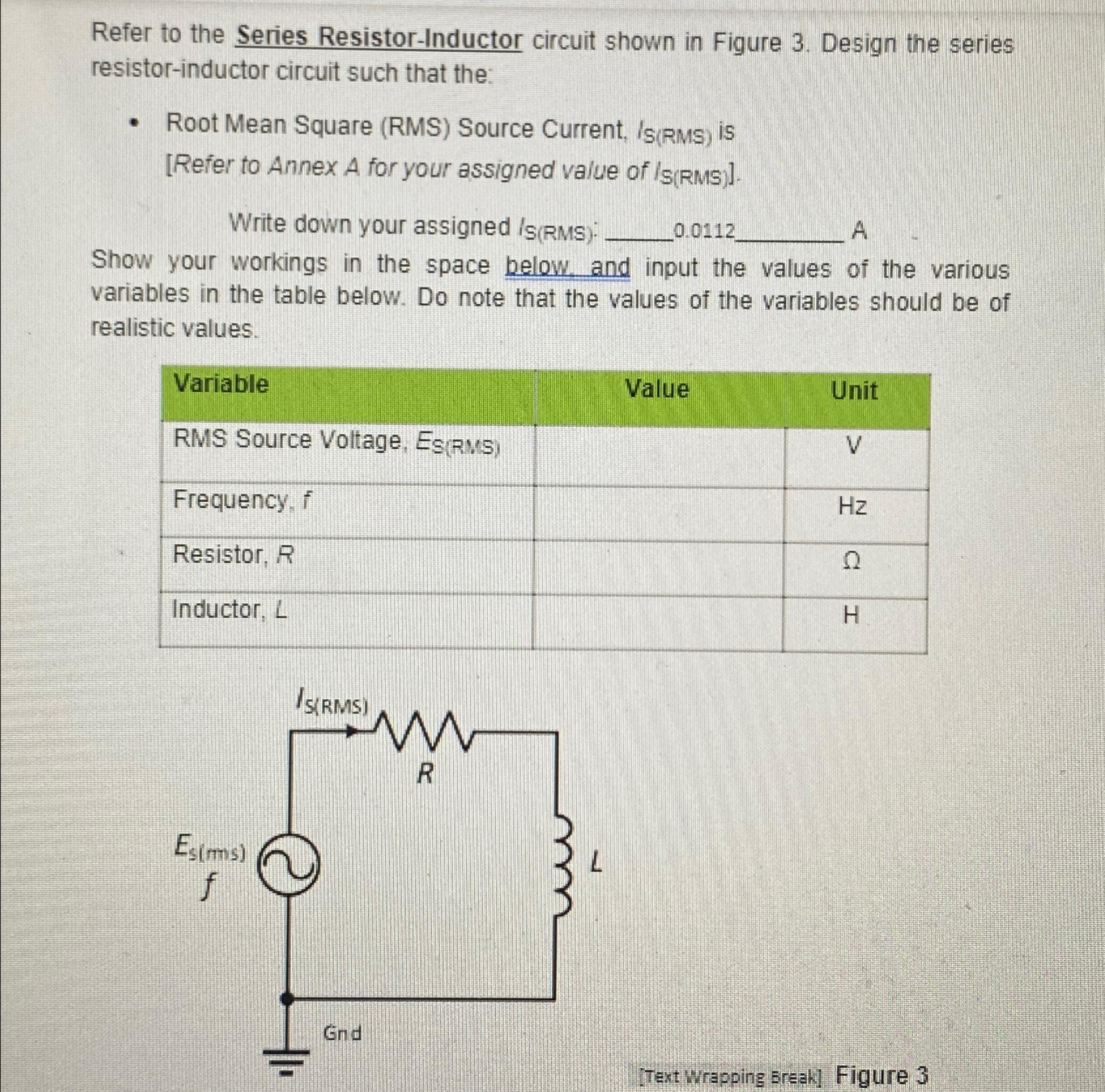 Solved Refer to the Series Resistor-Inductor circuit shown | Chegg.com