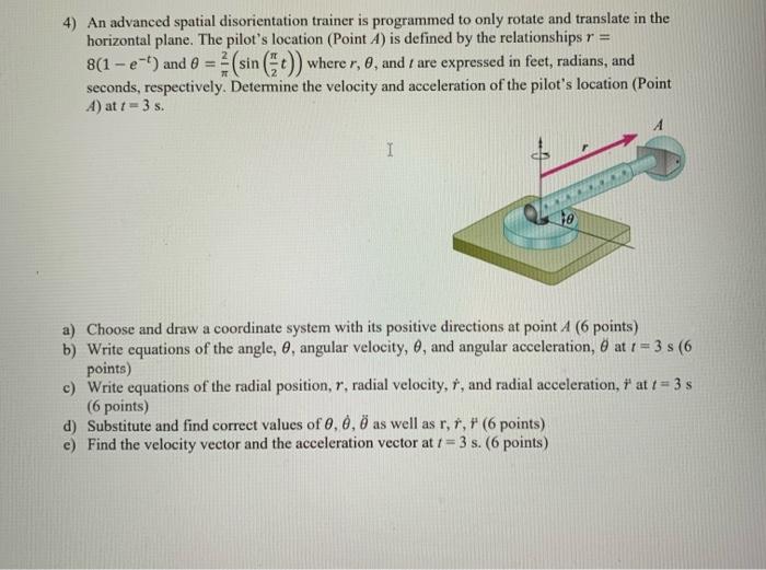 Solved 4) An advanced spatial disorientation trainer is | Chegg.com