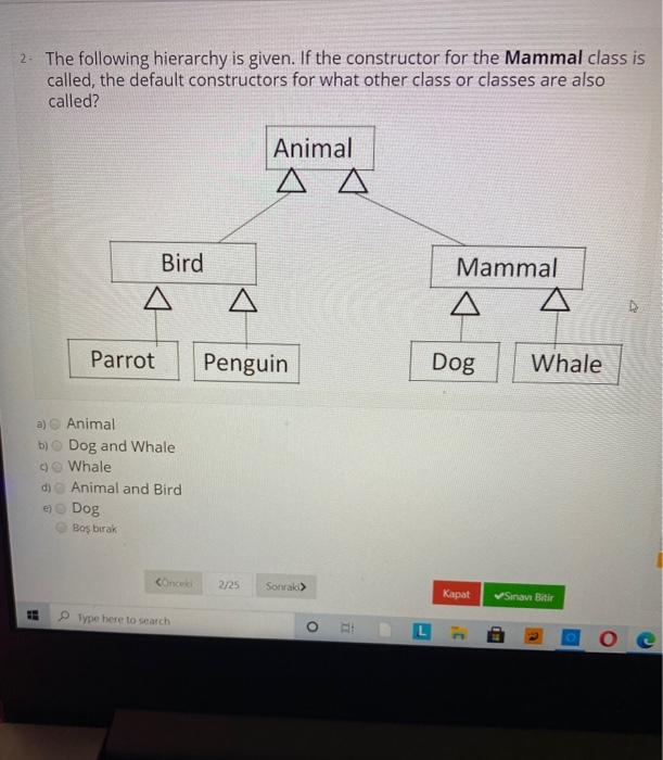 Solved 2. The following hierarchy is given. If the | Chegg.com