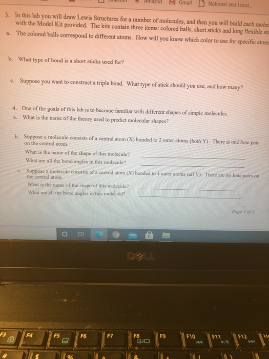 Solved Name: Chem 105/110, Section: Prelab Assignment: Lewis | Chegg.com