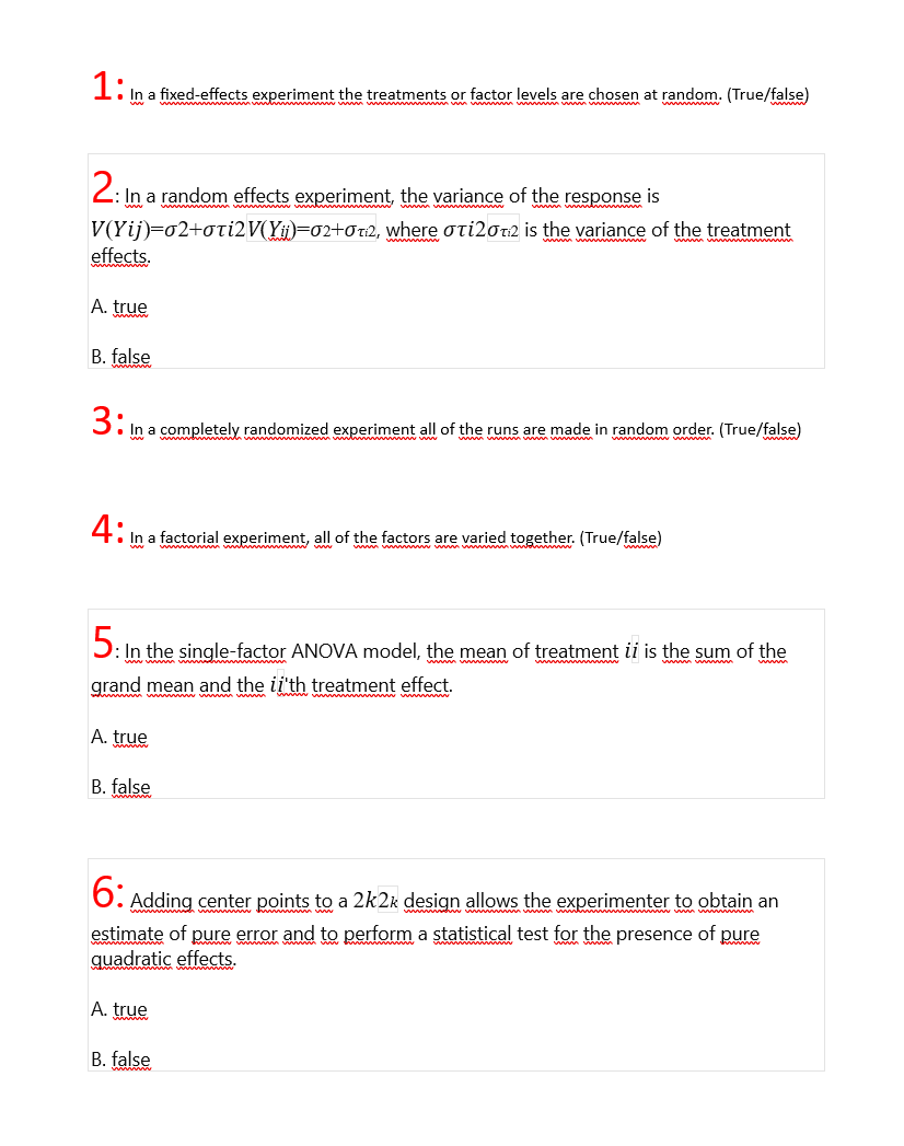 Solved 2: In a random effects experiment, the variance of | Chegg.com