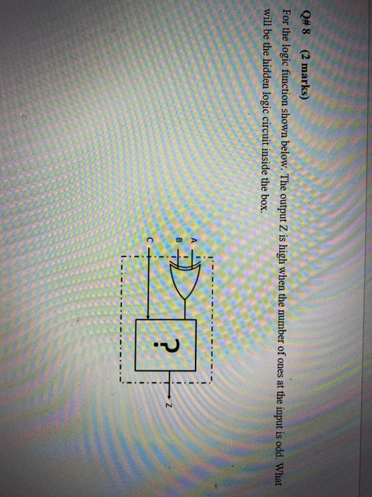 Solved Q 8 2 Marks For The Logic Function Shown Below
