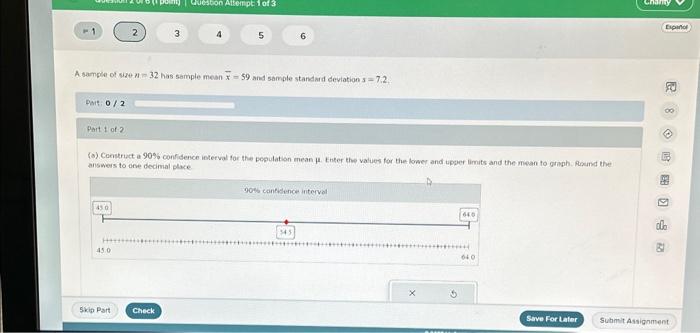 Solved =1 2 4 5 6 A sample of siden n=32 has sample mean | Chegg.com