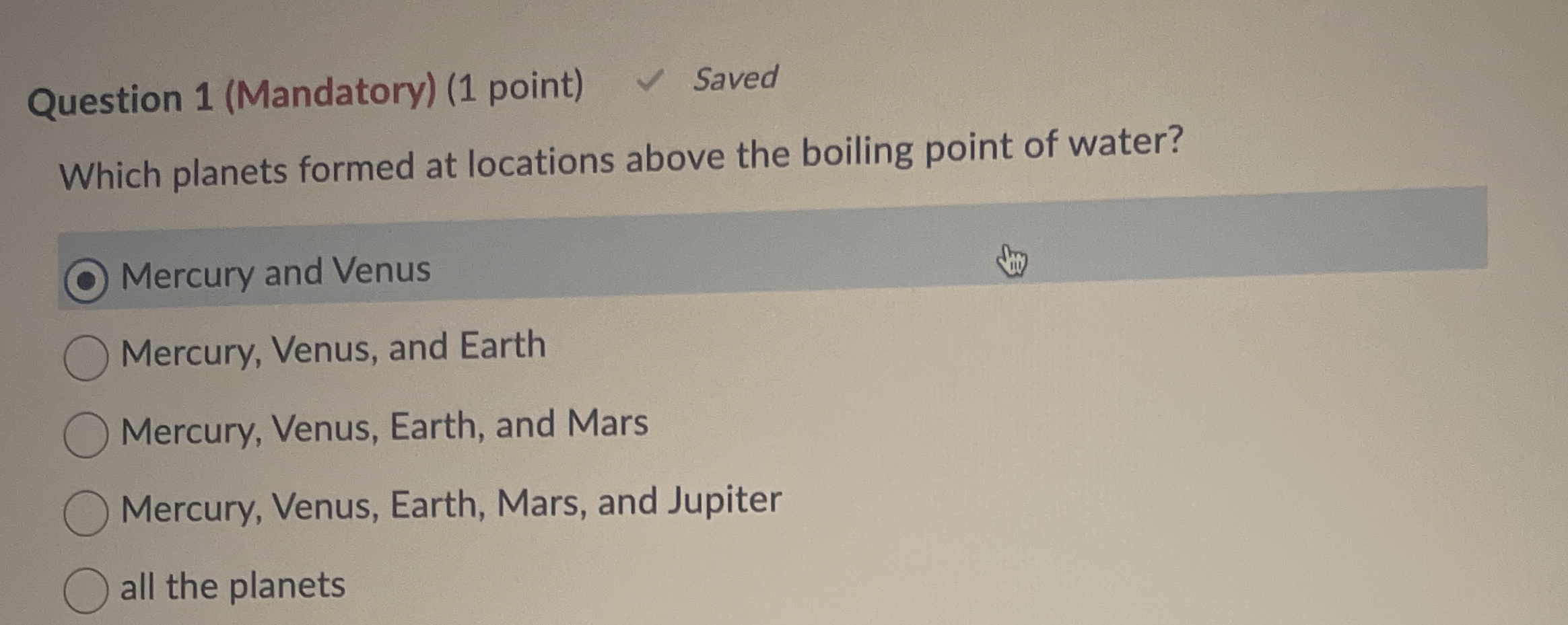 Solved Question 1 (Mandatory) (1 point) SavedWhich | Chegg.com Solved Question 1 (Mandatory) (1 point) SavedWhich | Chegg.com