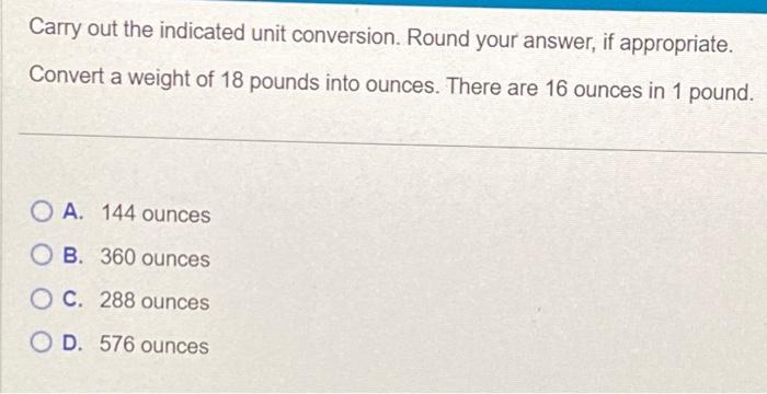 Solved Carry out the indicated unit conversion. Round your | Chegg.com