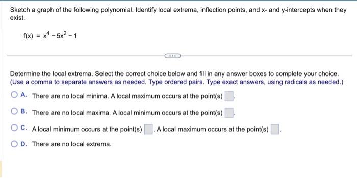 Solved Please someone help!!!! I need to find the local | Chegg.com