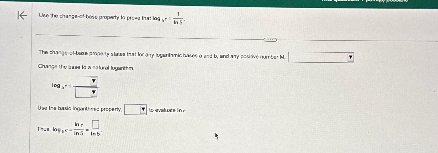 Solved Use the change-of-base property to prove that | Chegg.com