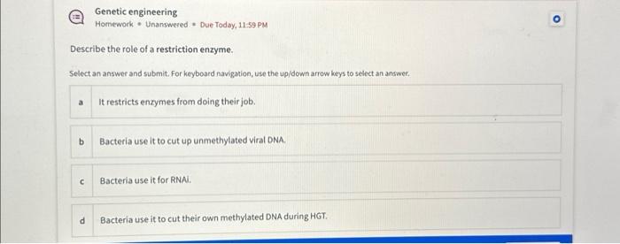 Solved Genetic engineering Homework + Unanswered = Due | Chegg.com